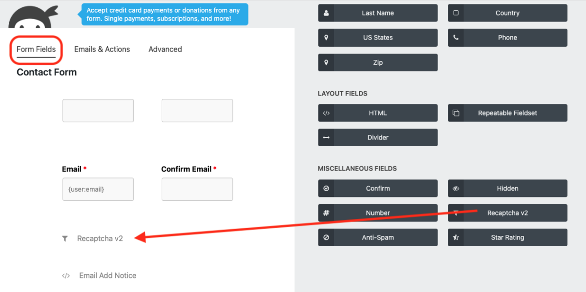 Google reCAPTCHA - Ninja Forms